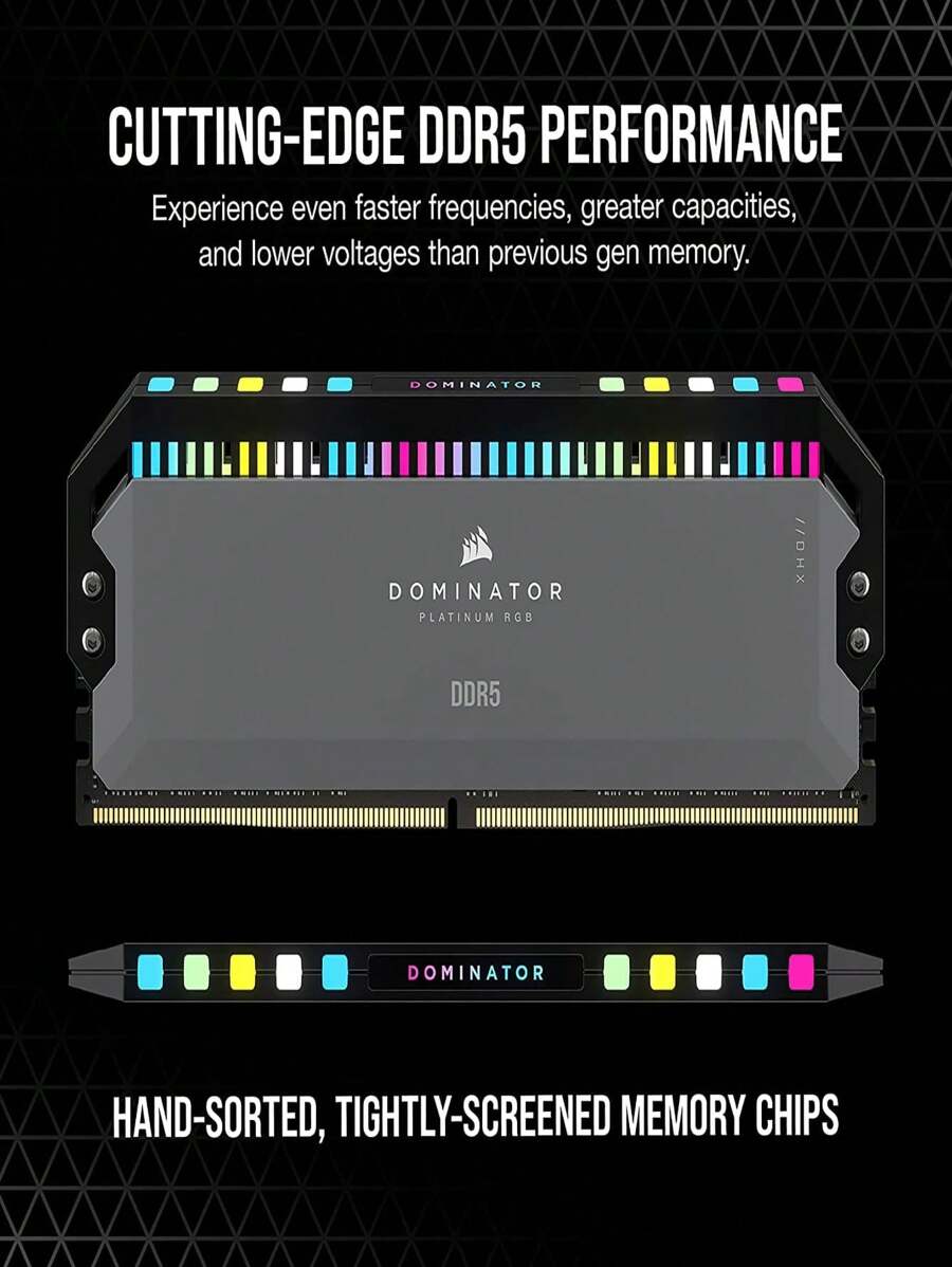 CORSAIR DOMINATOR PLATINUM RGB DDR5 RAM 32GB (2x16GB) 6000MHz 1.35V AMD ...