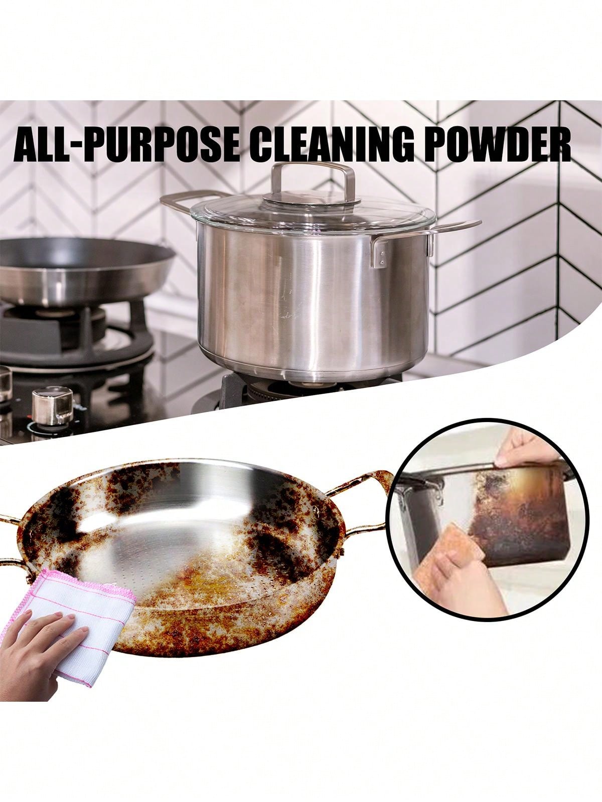 1pc 250g Kitchen Utensils Cleaning Powder Kitchen Stove Cleaner Multi ...