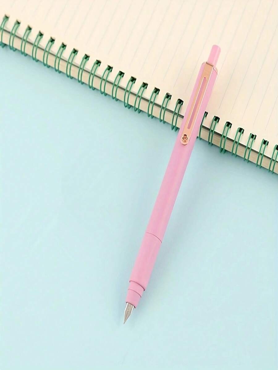 1pc Push Button Fountain Pen Special For Students With Three Point ...