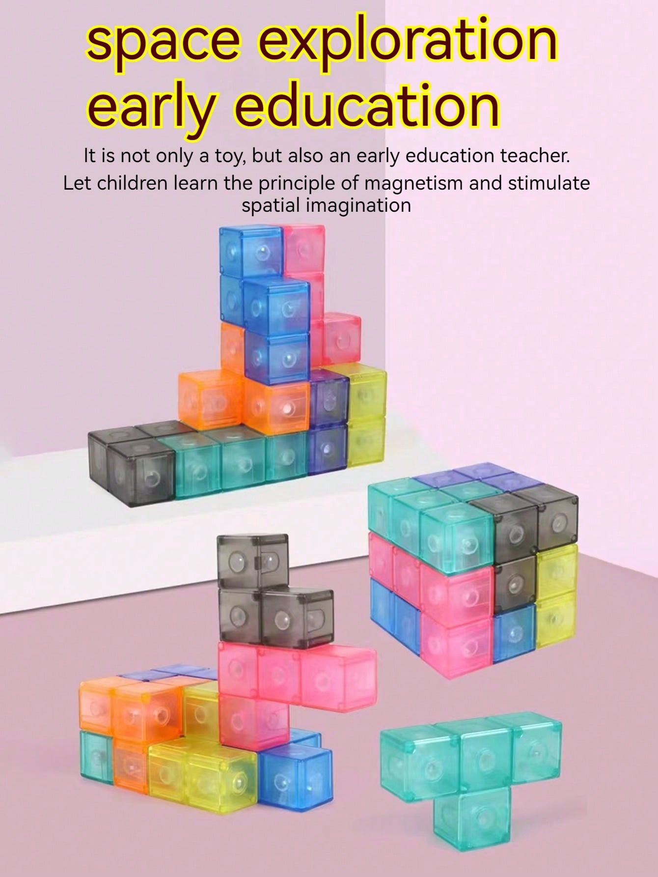 Luban Magnetic Building Blocks Soma Cube Geometric Third-Order Puzzle ...