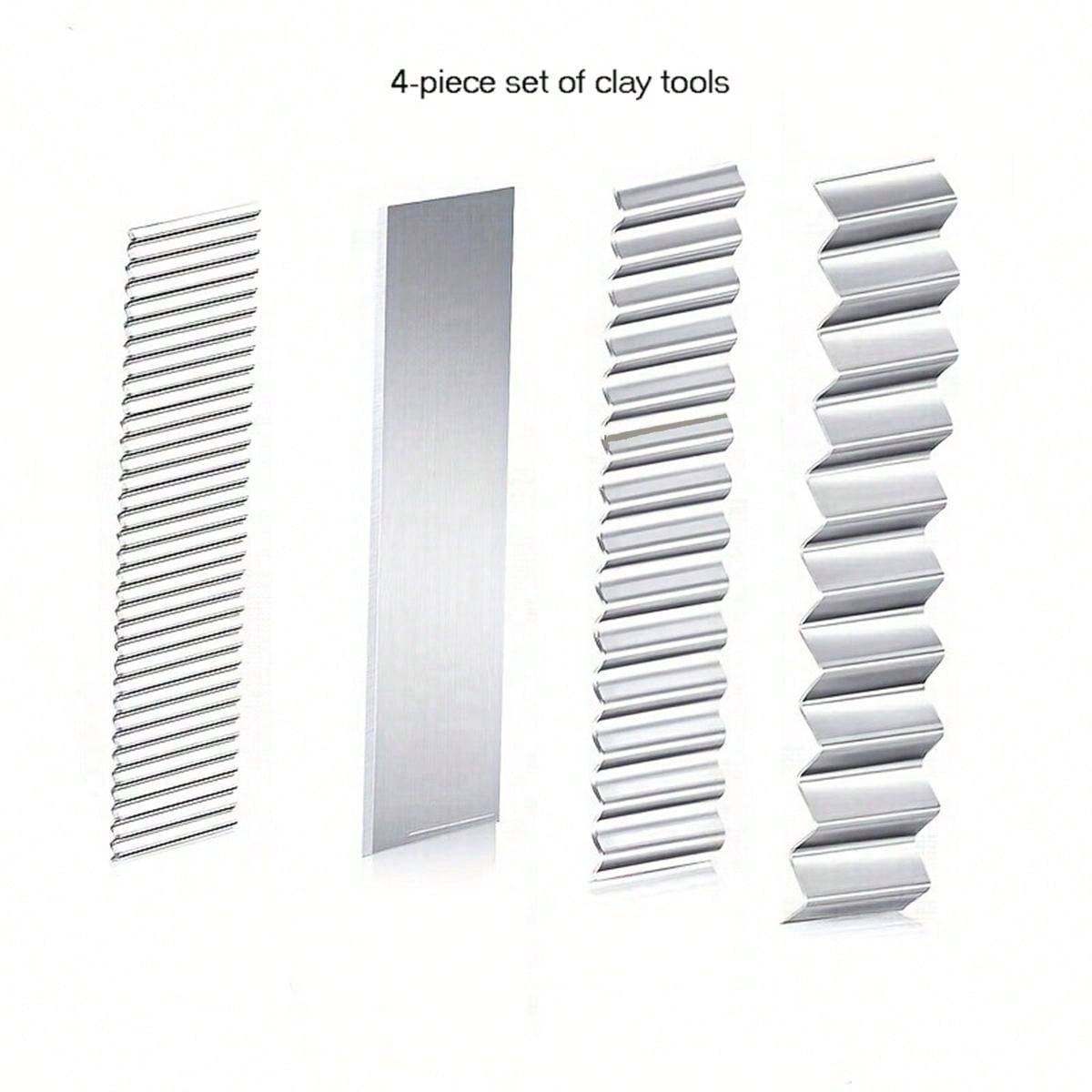 4pcs Pottery Tools Set Wave Pattern Clay Cutter DIY Clay Carving Blade ...