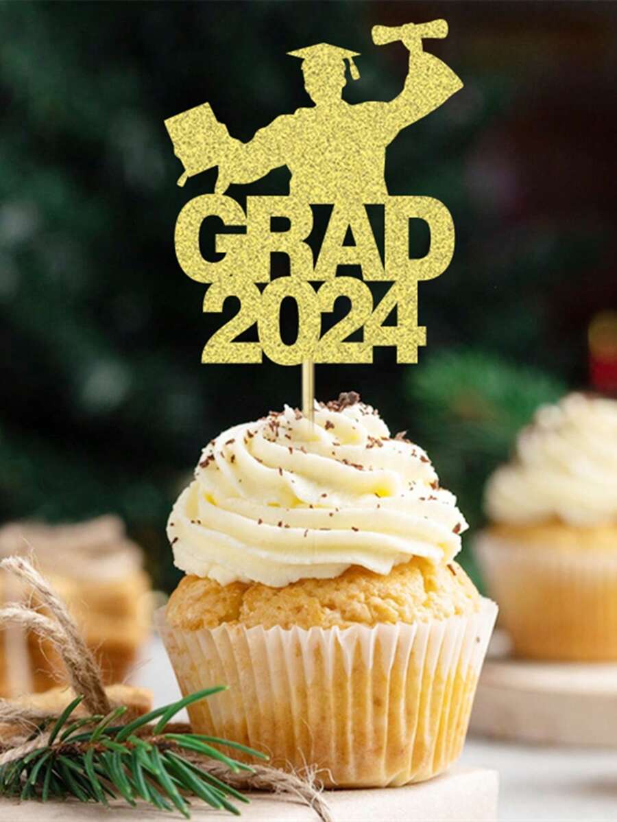 12Pcs Graduation 2024 Party Cake Toppers Congratulations Graduation For ...
