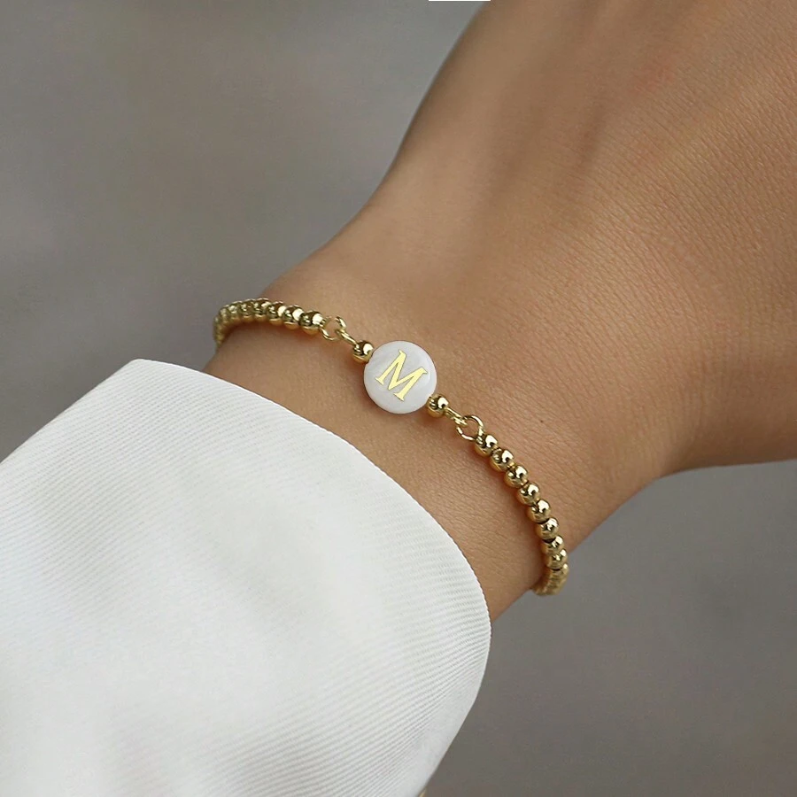 Vintage Shell Initial Letter Women Bracelet New Simple Adjustable Chain Bracelet For Women | SHEIN