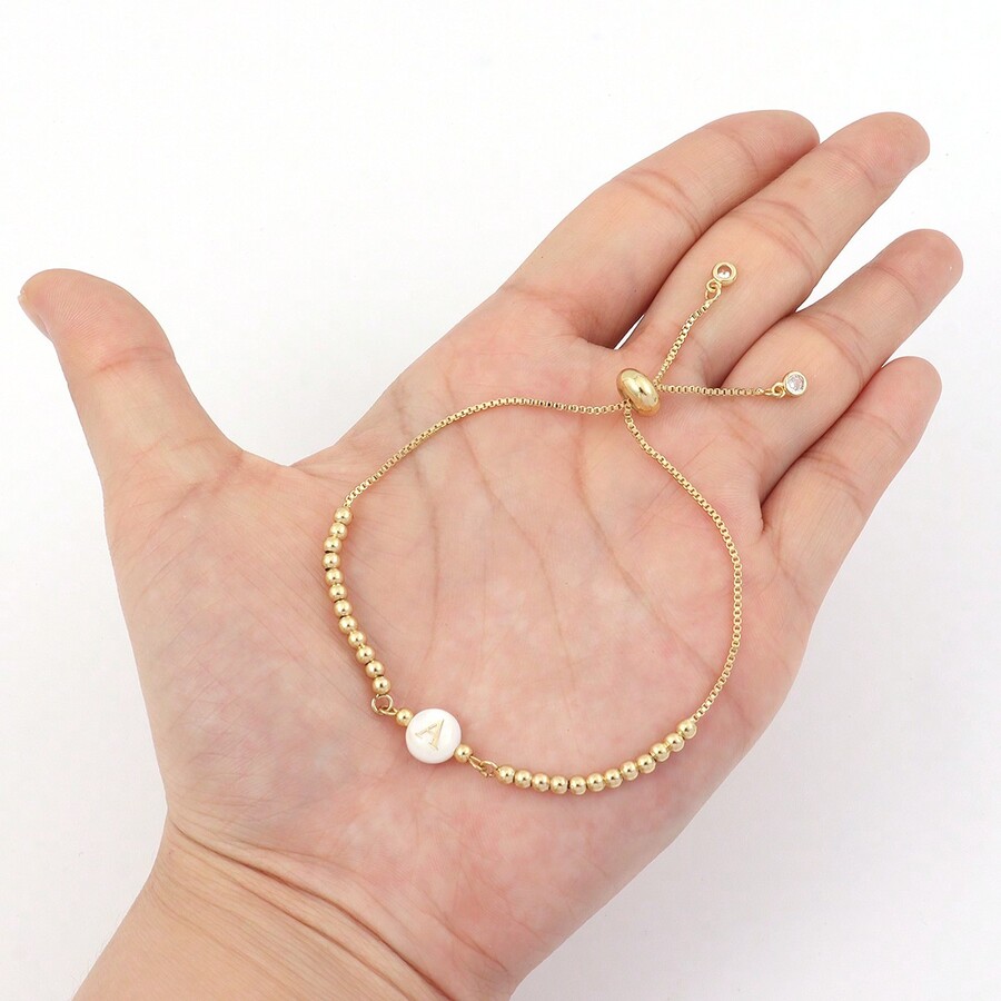Vintage Shell Initial Letter Women Bracelet New Simple Adjustable Chain Bracelet For Women | SHEIN