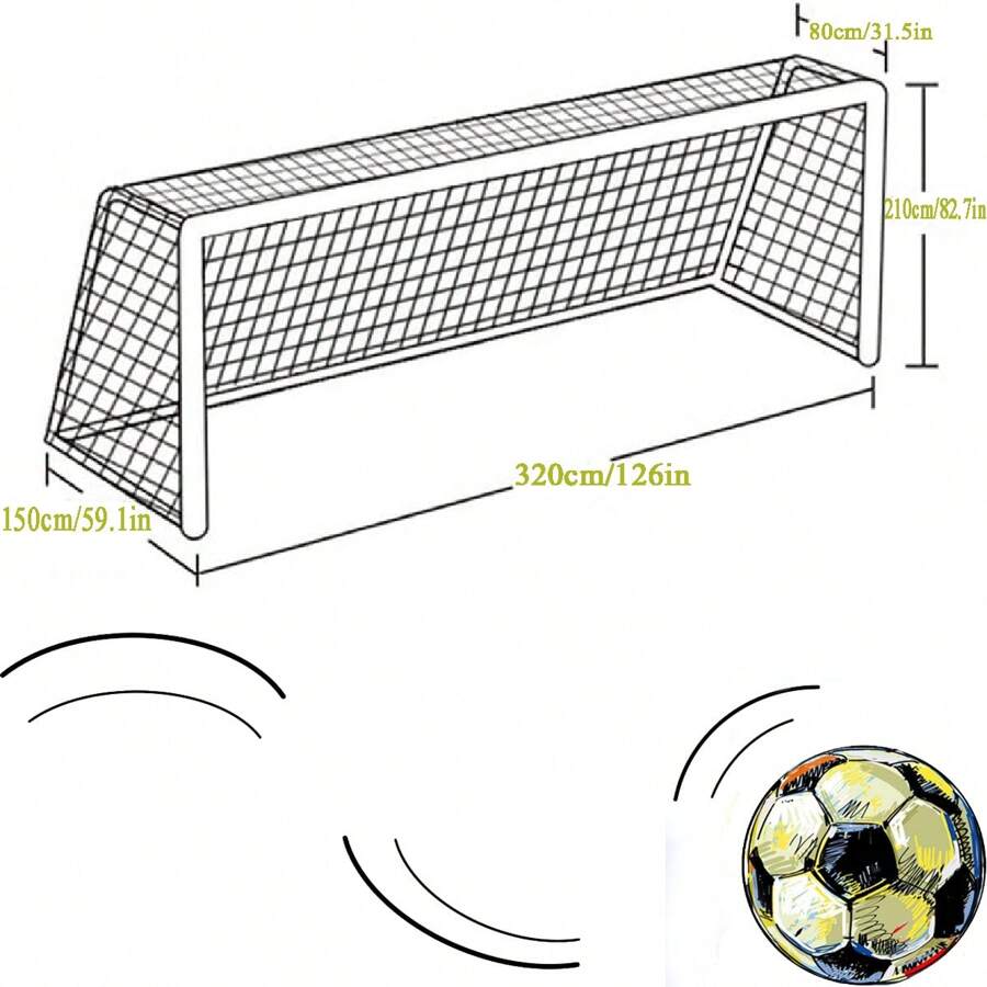 2024 Newest 2pcs 5People Soccer Goal Nets(No Pole ),Football ...