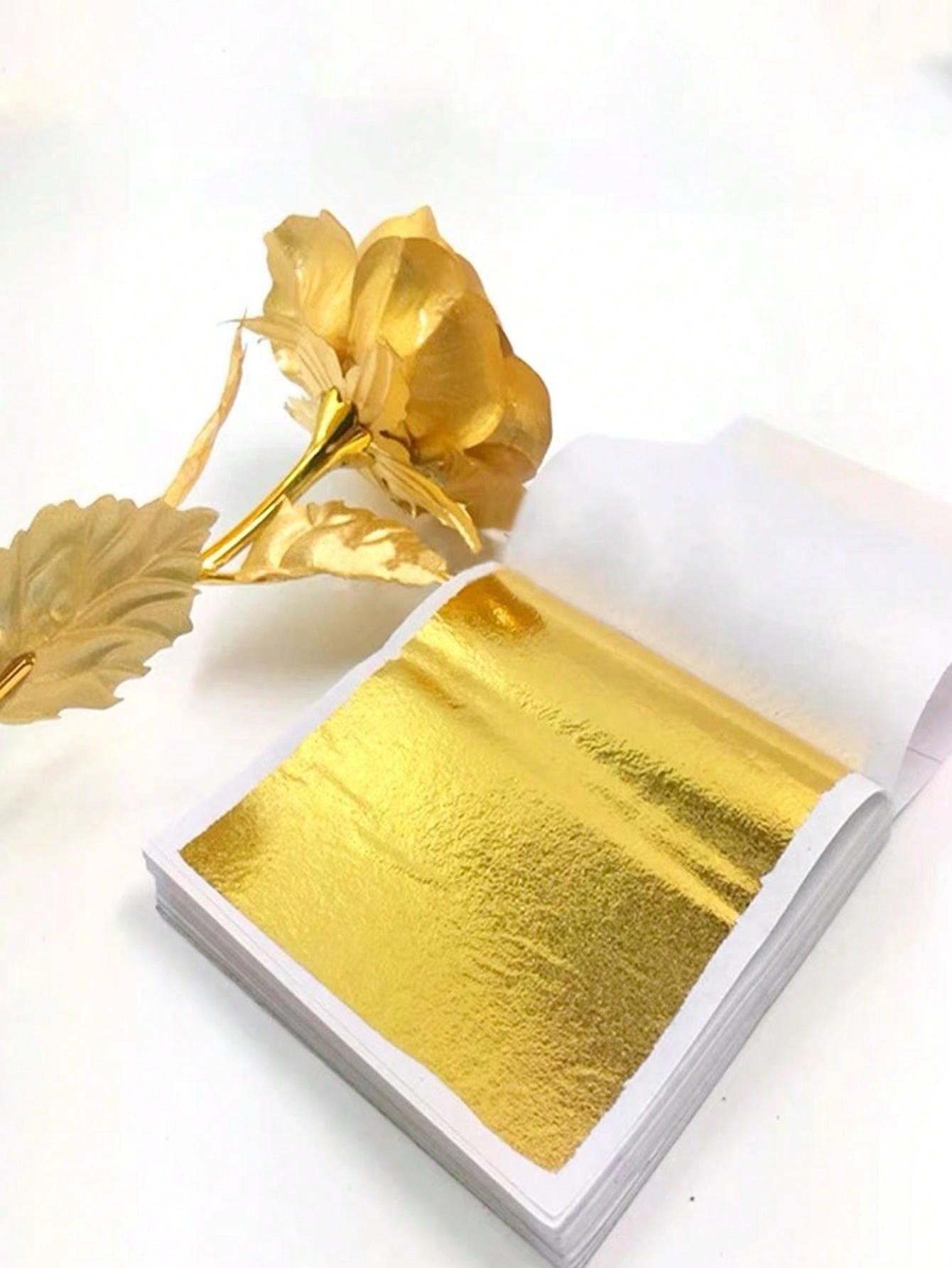 100pcs Imitation Gold Foil Leaf Sheets For Diy Golden Gilding ...