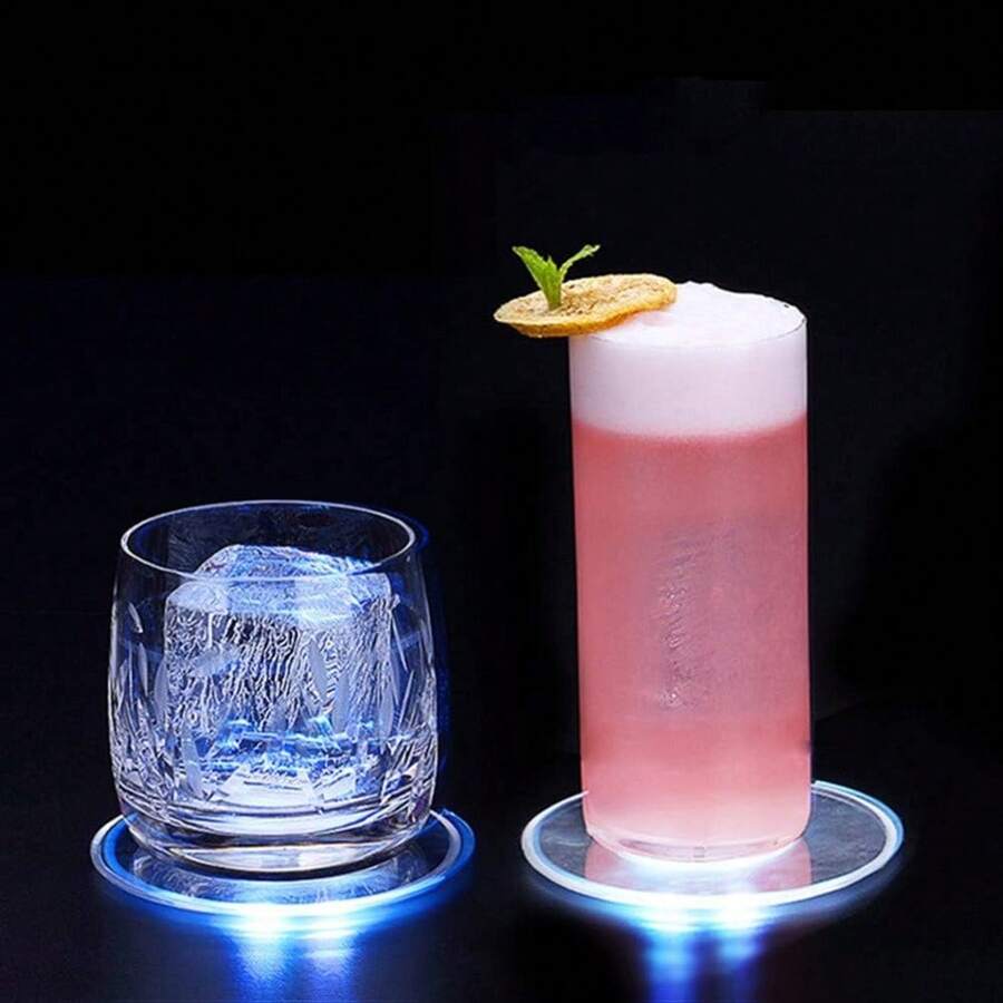 LED Luminous Coaster New Acrylic Coaster Bar Cocktail Luminous Base ...