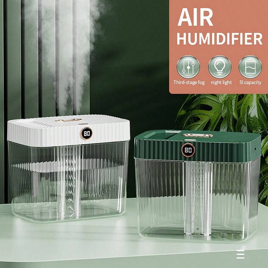 Humidifiers For Bedroom, Top Fill 5L Supersized Cool Mist Humidifier With Oil Diffuser And ...