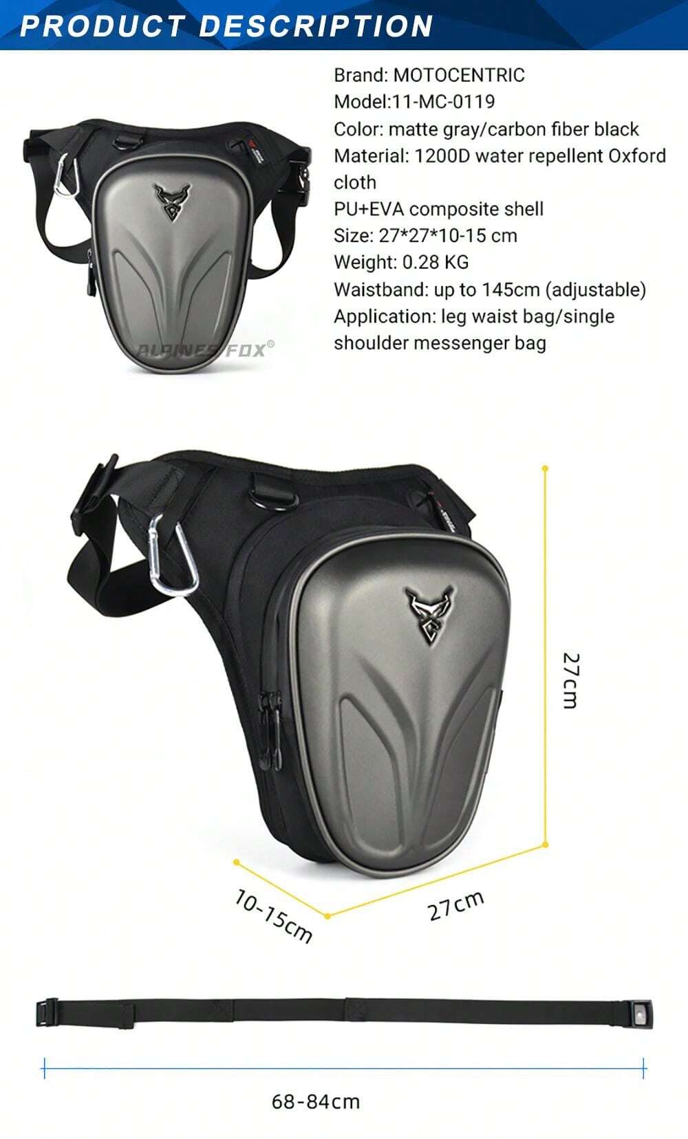 Waterproof Leg Bag Motorcycle Drop Leg Side Bag Men Lady Carbon Fiber ...