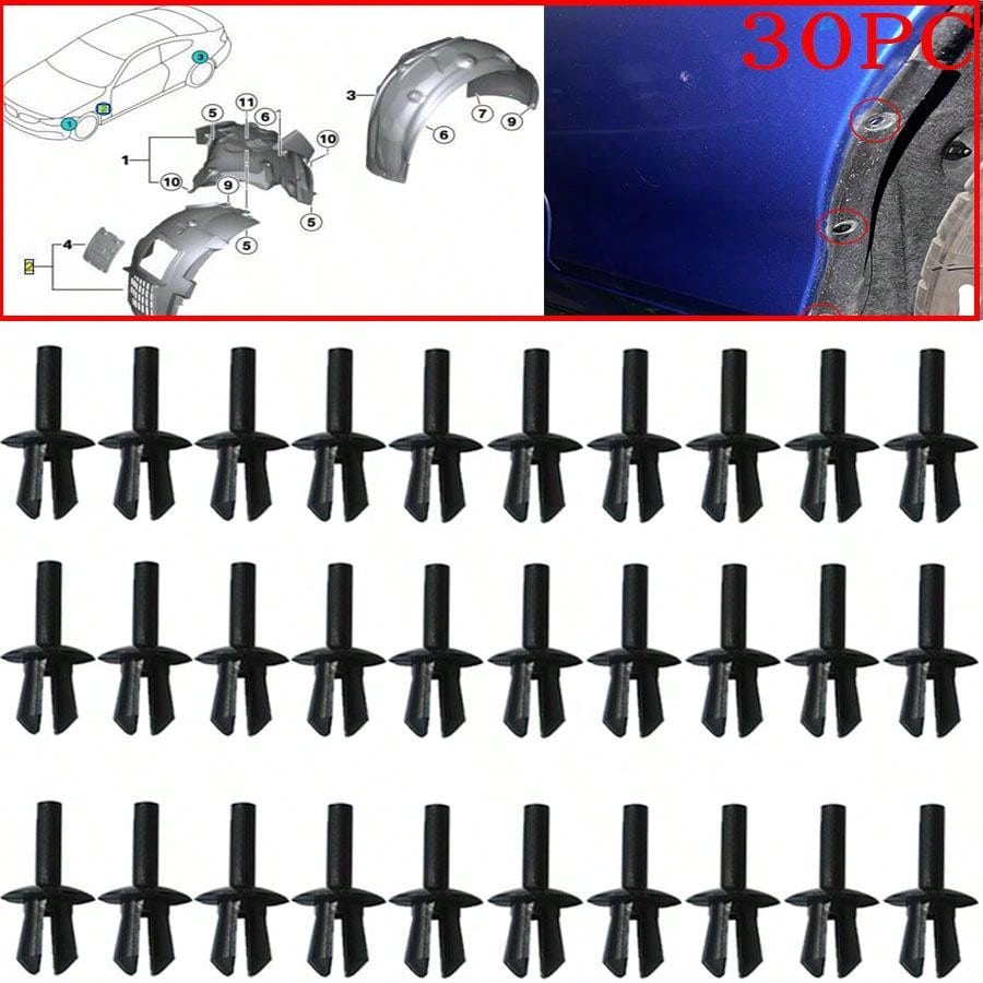 30Ps Fender Liner Rivet Expanding Clip Retainer For BMW 1er 2er 3er 4er ...