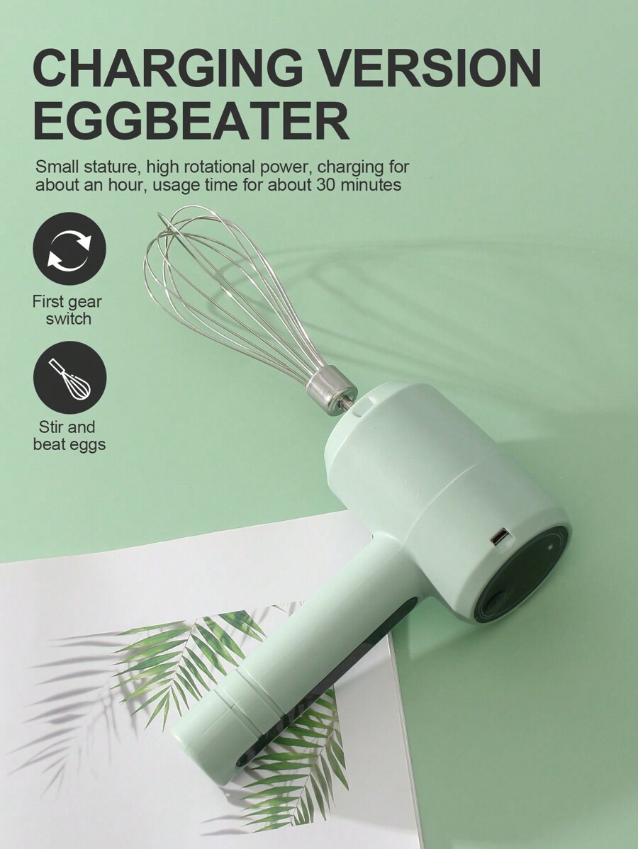 One 1200mah Rechargeable Handheld Electric Mixer, Household Whisk ...