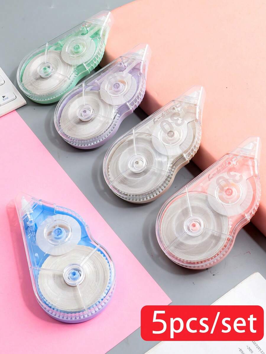 5pcs Large Capacity Smooth Correction Tapes, Moirandy Color, Simple And ...