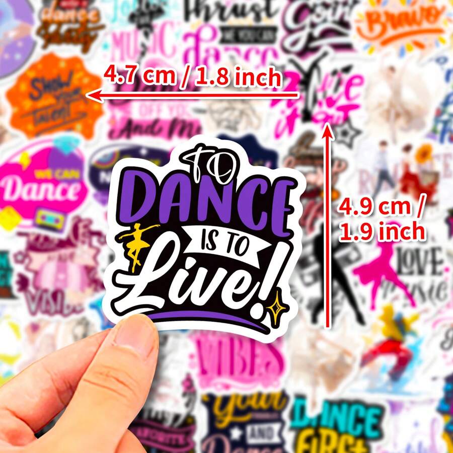 50pcs Dance Stickers, Cartoon Gymnastics Ballet Waterproof Vinyl ...