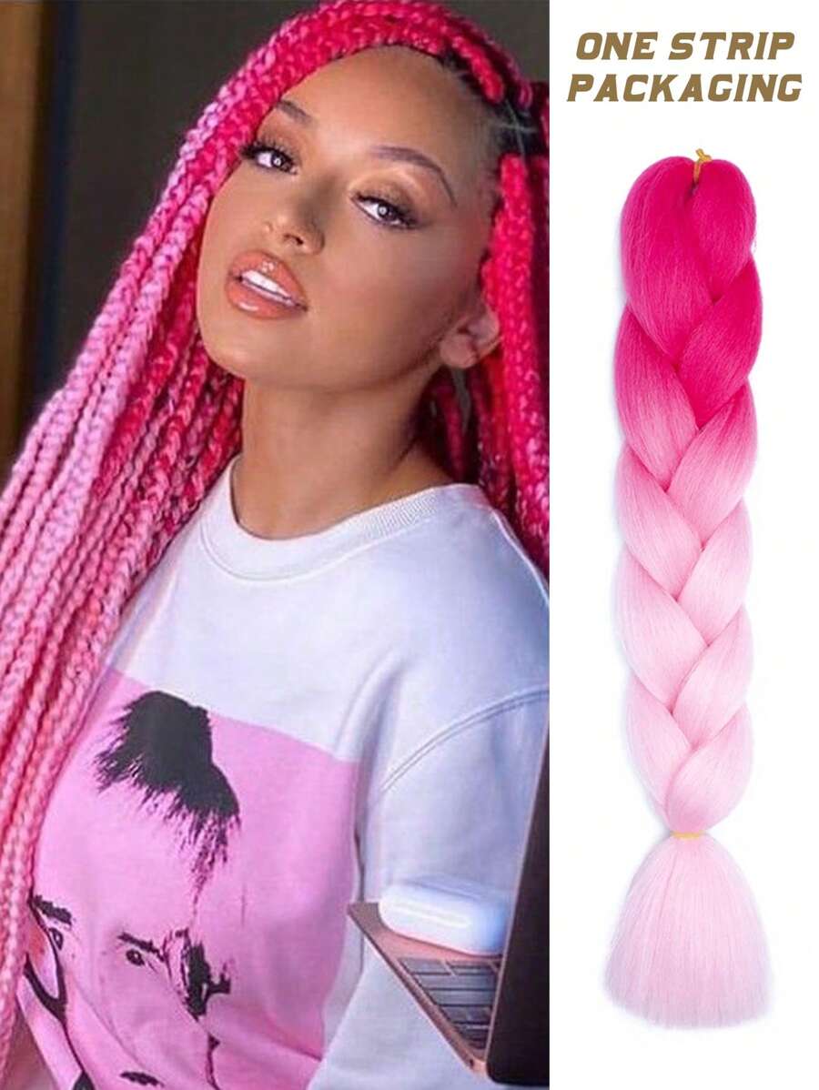Synthetic Hairpieces 32 Inch Ombre Color Synthetic Hair Braids Pre ...