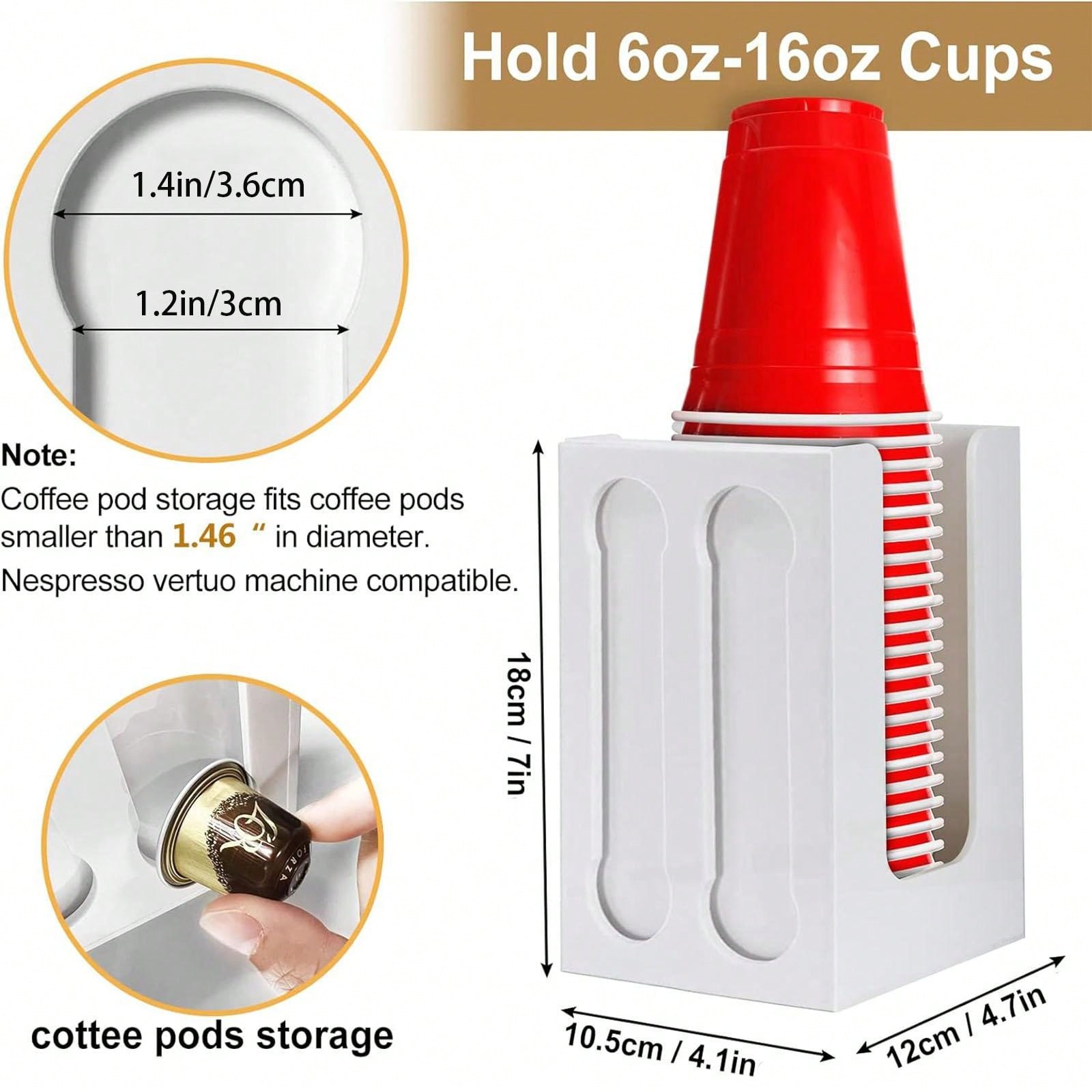 Cup Dispenser, Countertop Cup Holder For 6oz-16oz Paper Cups ...