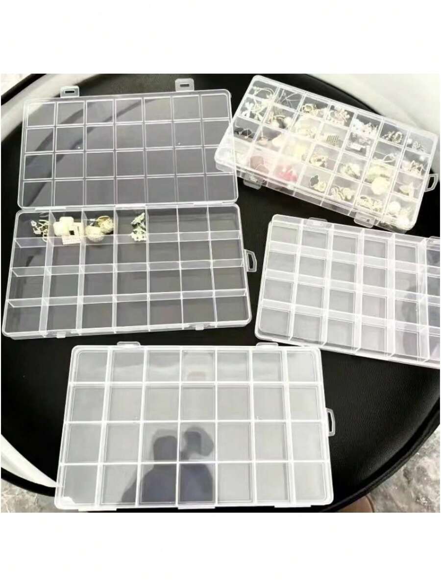 1pc Large 24-Compartment Hardware Parts Plastic Storage Box With Cover ...