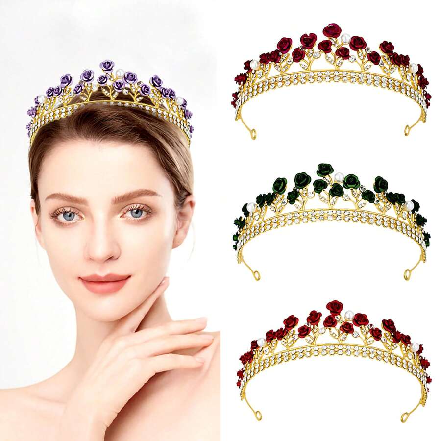 Wedding Tiara For Bride, Rhinestone Tiaras And Crowns For Women ...