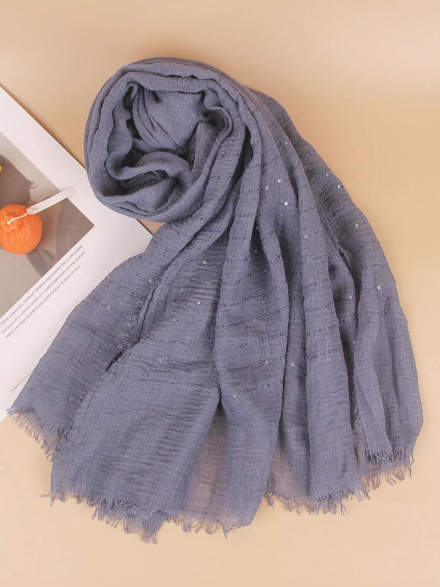 Newly Arrived 1 Solid Color Wrinkled Cotton Material With Sequins ...