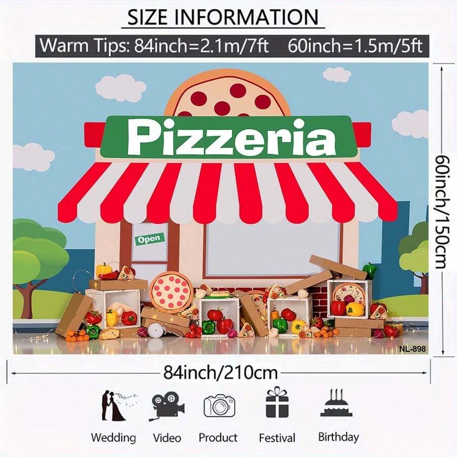 Pizza Party Delicious Food Store Backdrops Birthday Party Banner ...