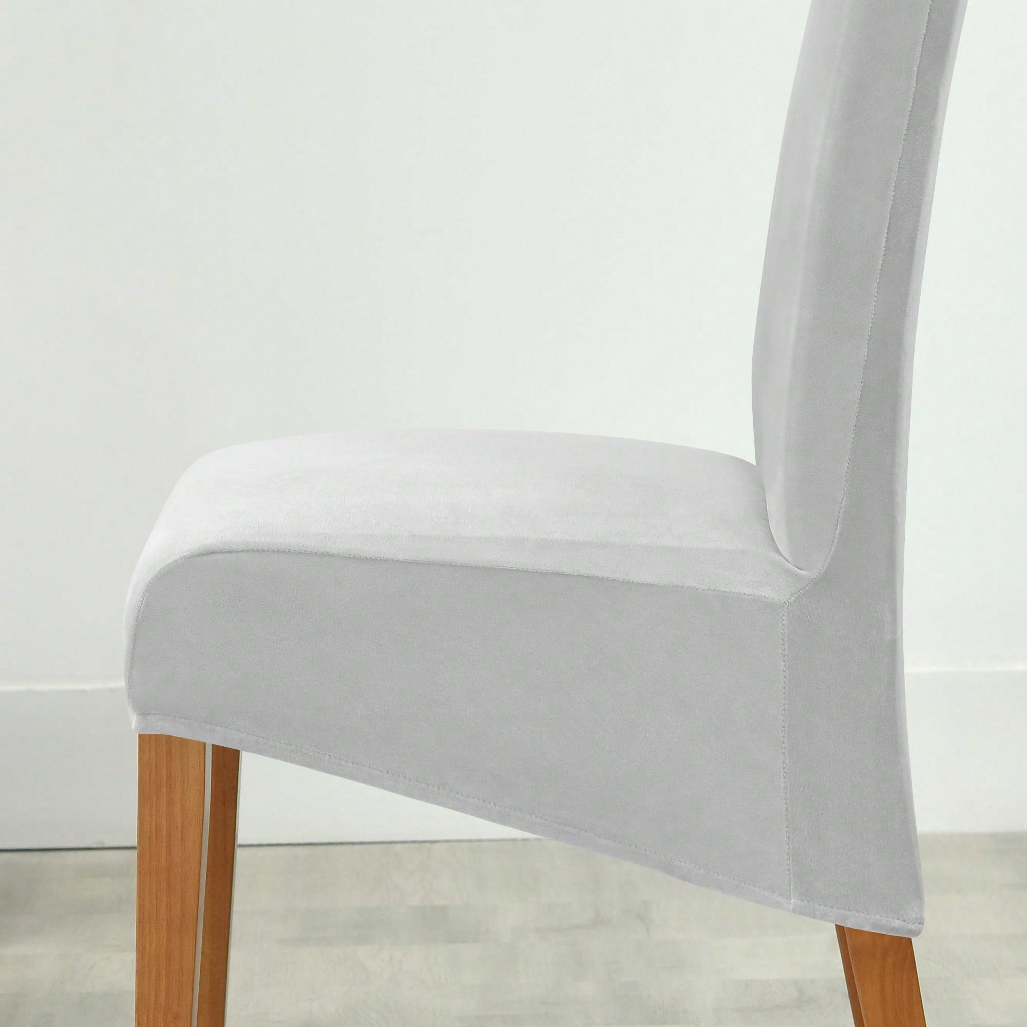 Stretchable Silver Fox Velvet High Back Chair Cover For Home & Hotel ...