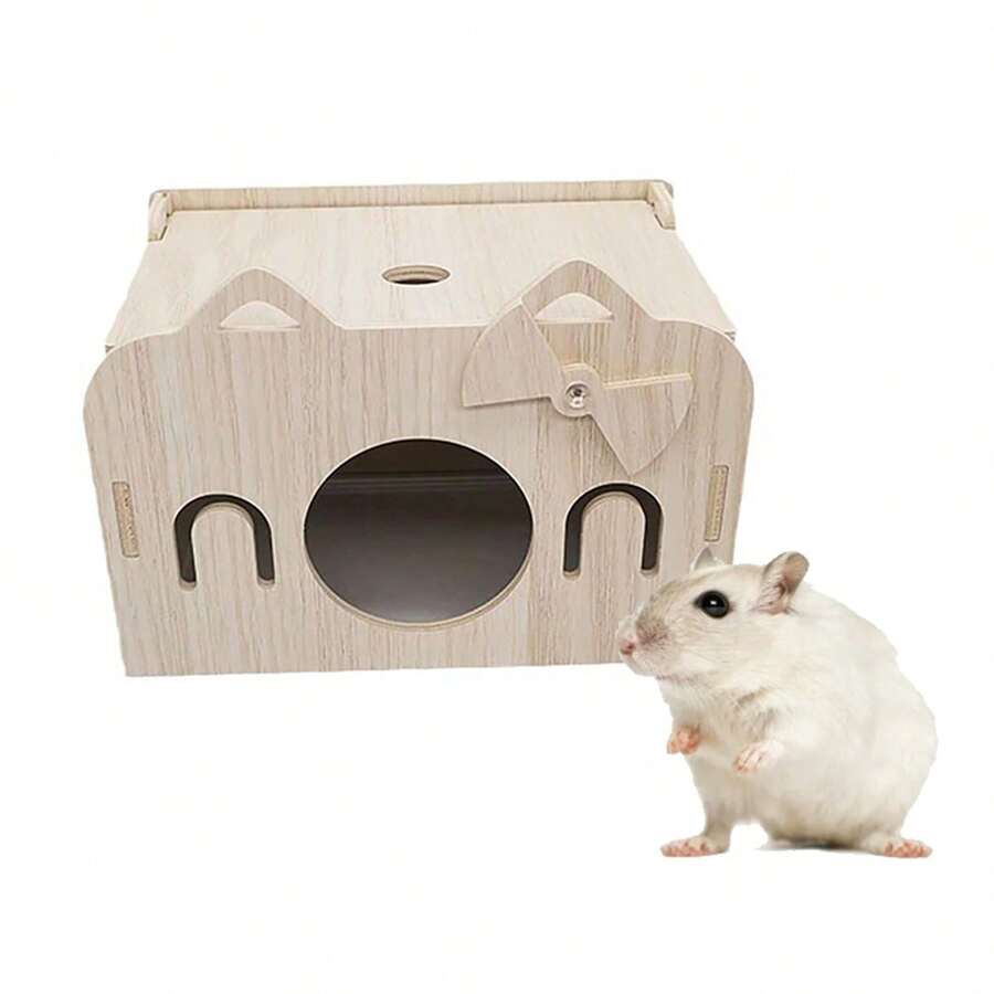 1pc Hamster House With Flip-Top And Peeking Hole Design, Bear Shaped ...