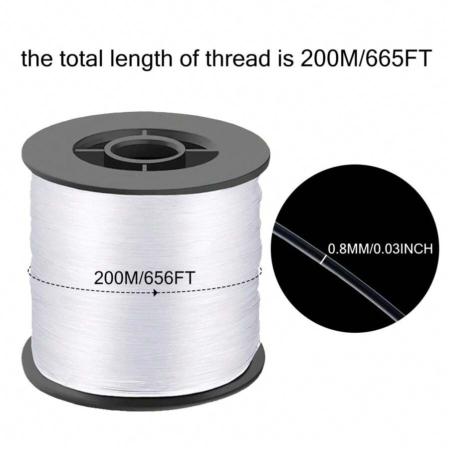 1 Roll Of 0.8mm Transparent Invisible Fishing Line, Non-Elastic ...