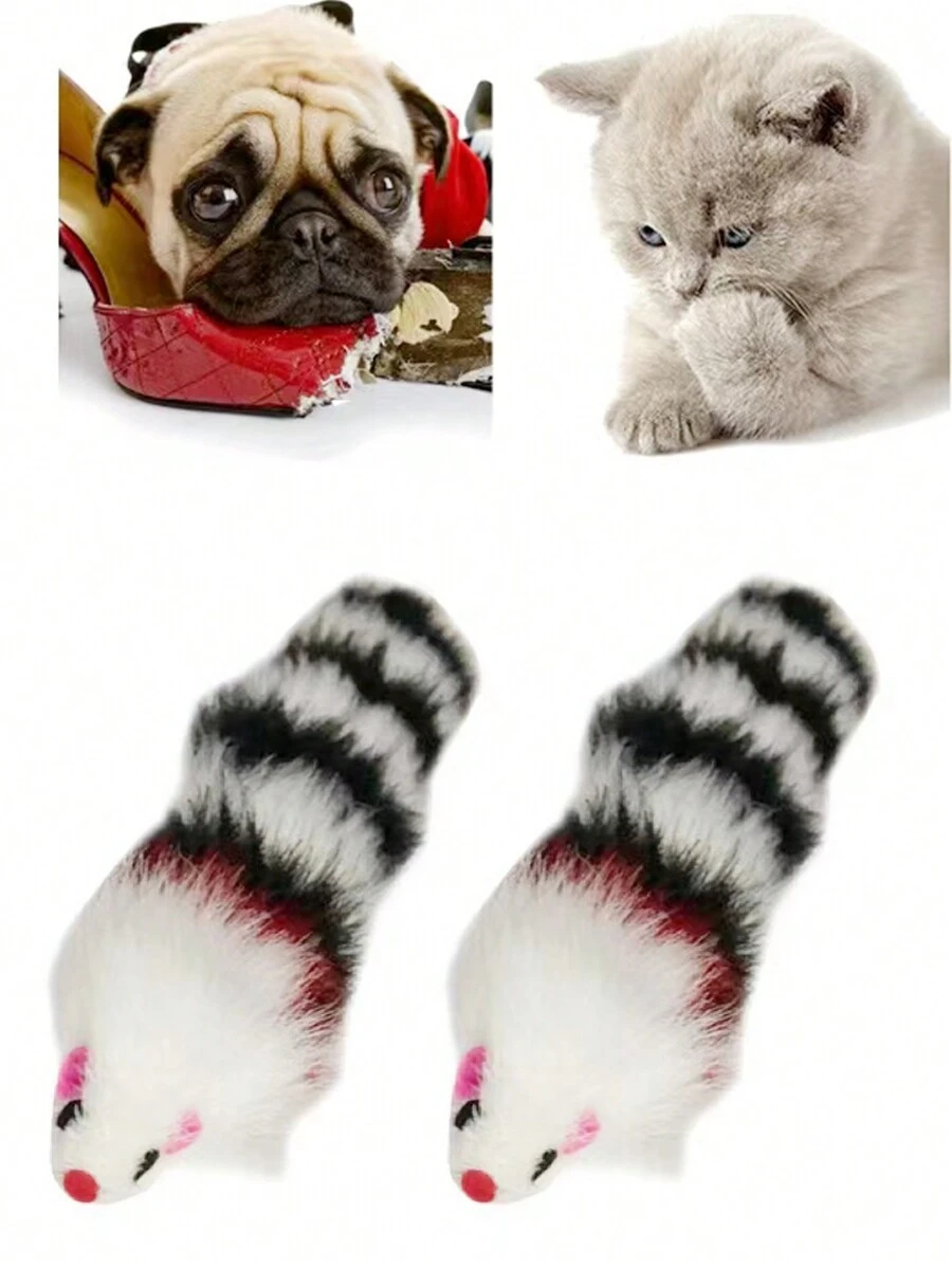 1pc Cat Toy Plush Black & White Striped Caterpillar Shaped Interactive ...
