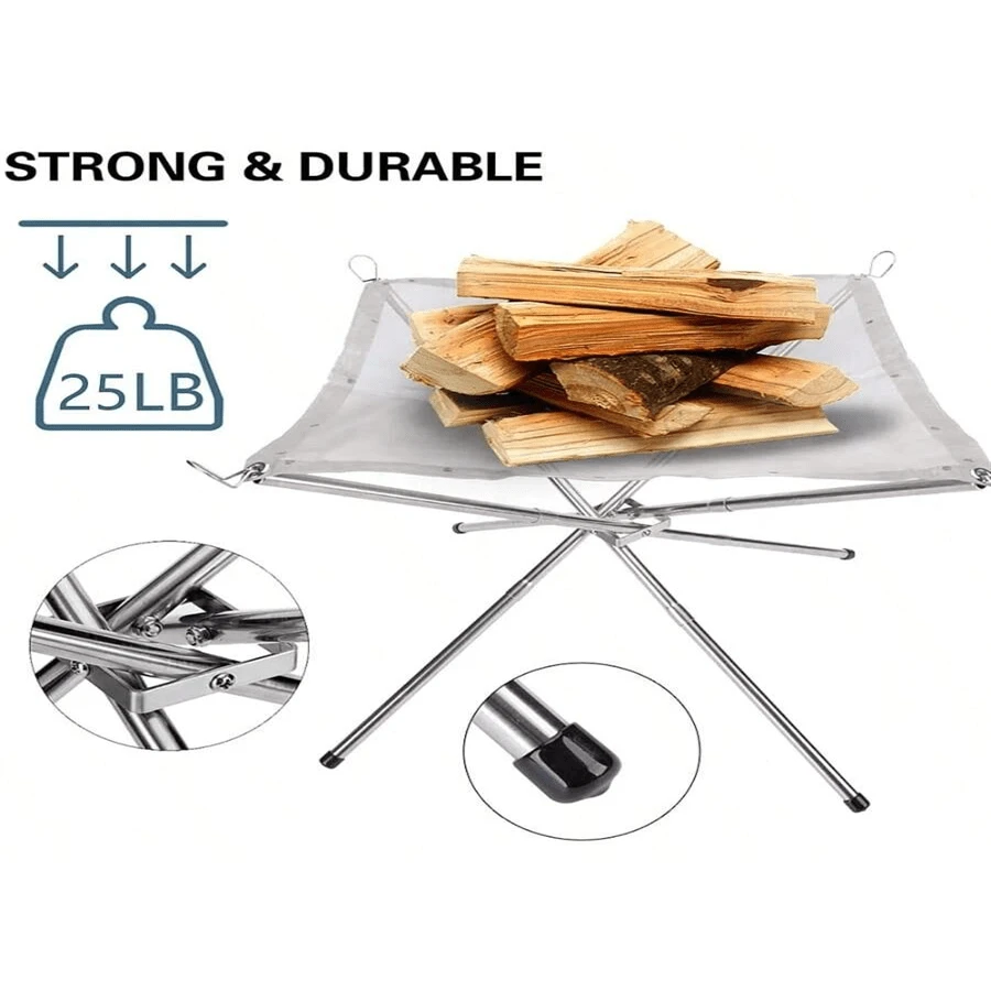 1Pc Bonfire Campfire Pit Camping Wood Stove Stand Frame Fire Rack ...