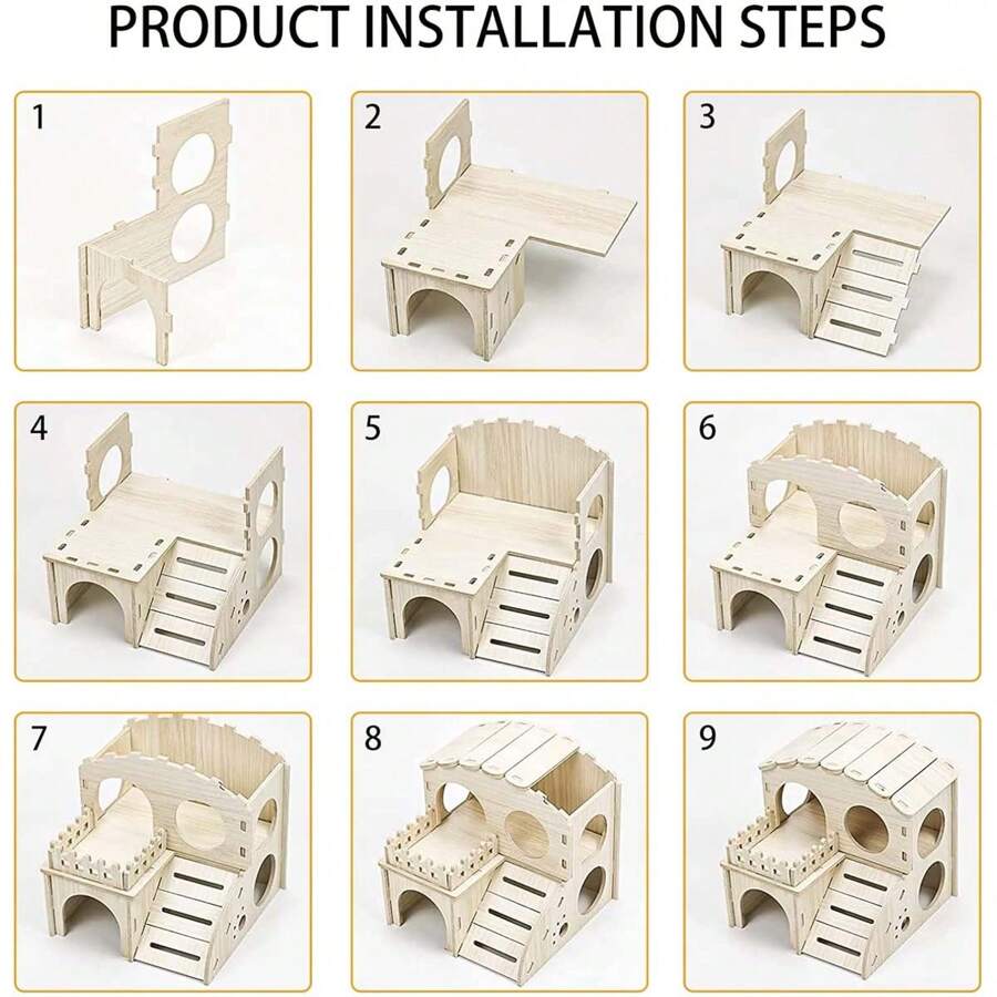 Hamster Corner House Wooden Hamster House For Hamster Gerbil House ...