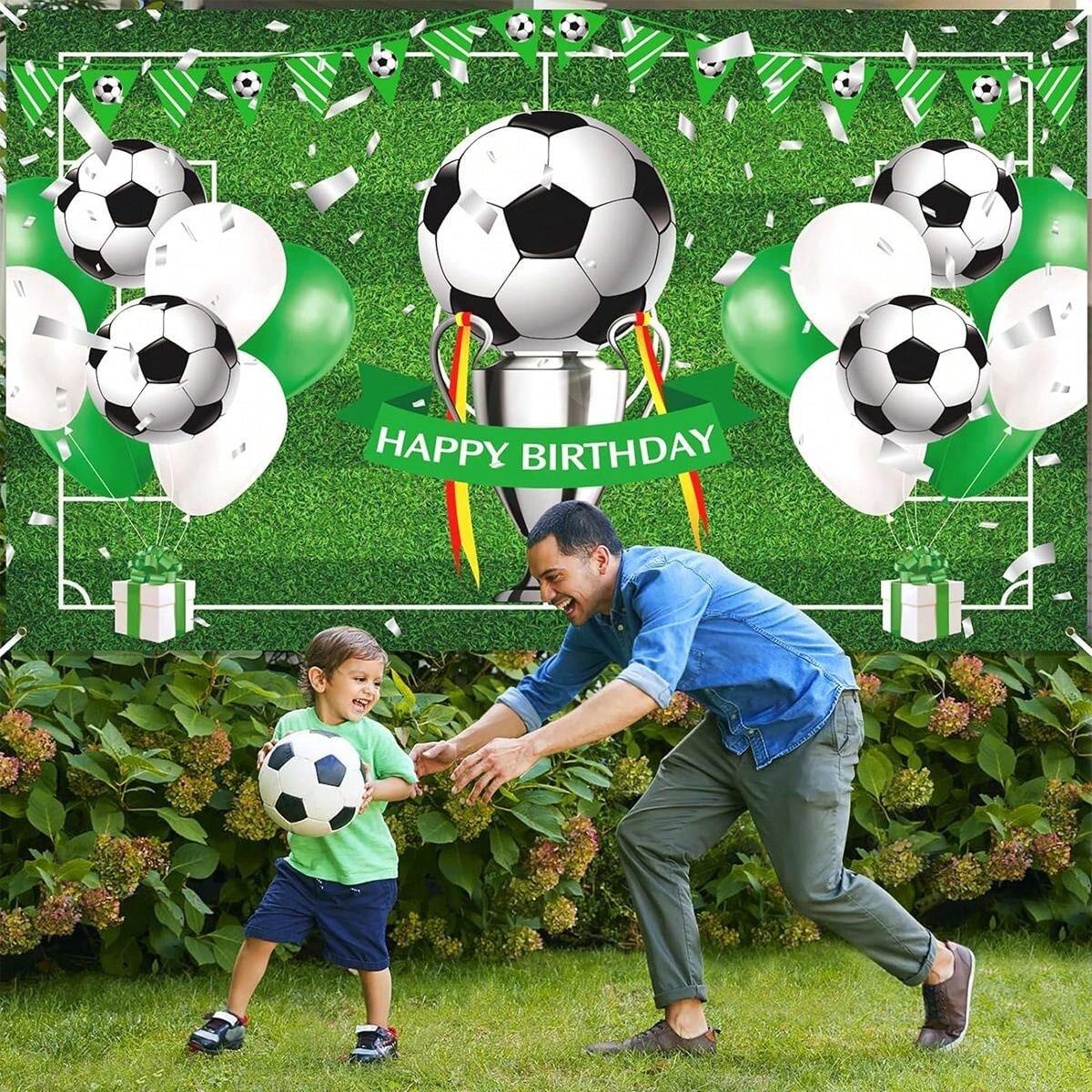 Soccer Birthday Decoration Banner, Large Sports Themed Happy Birthday ...