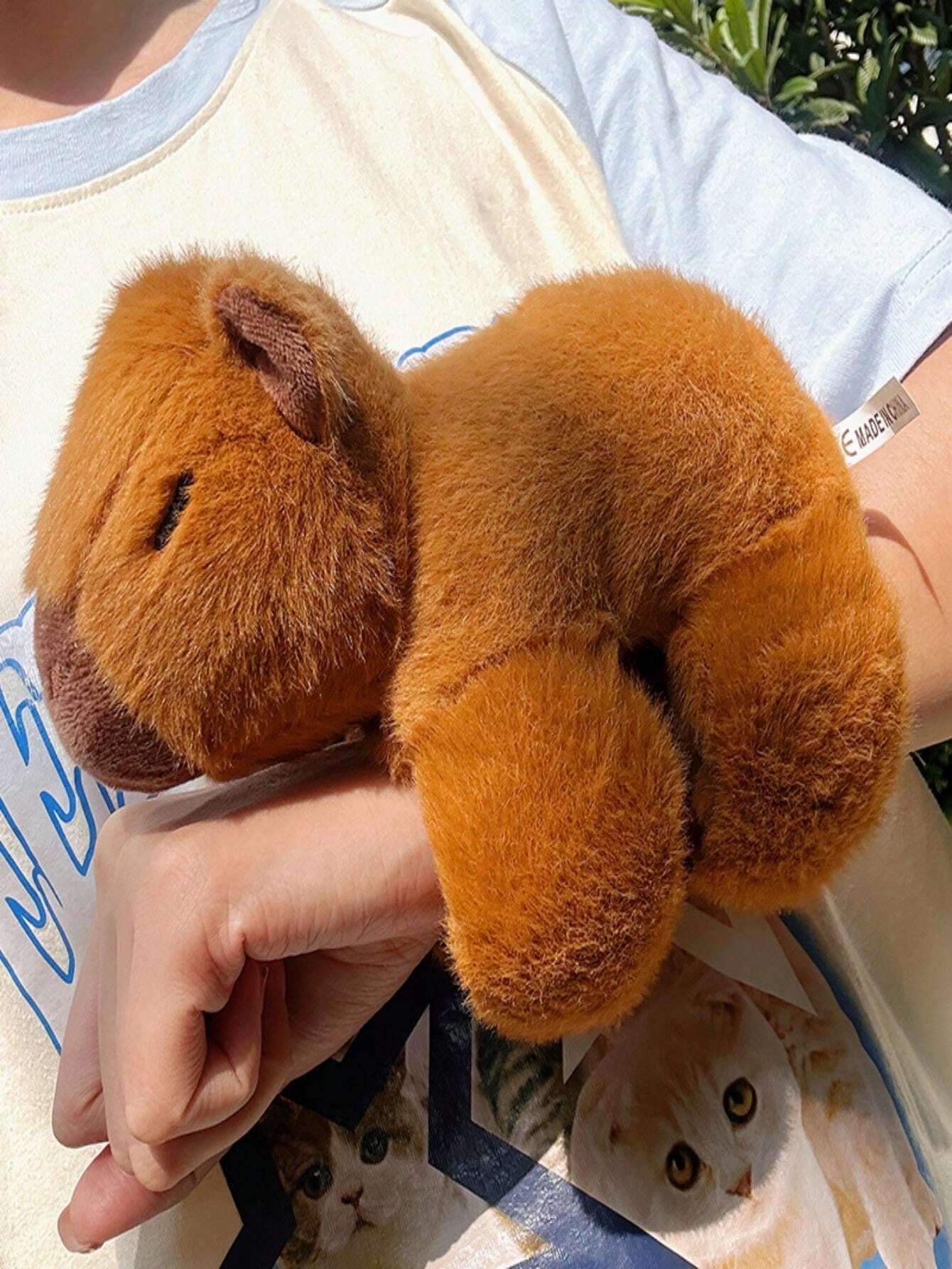 1pc Capybara Hand Wrist Slap Bracelet Stuffed Toy/Cartoon Animal Pat ...