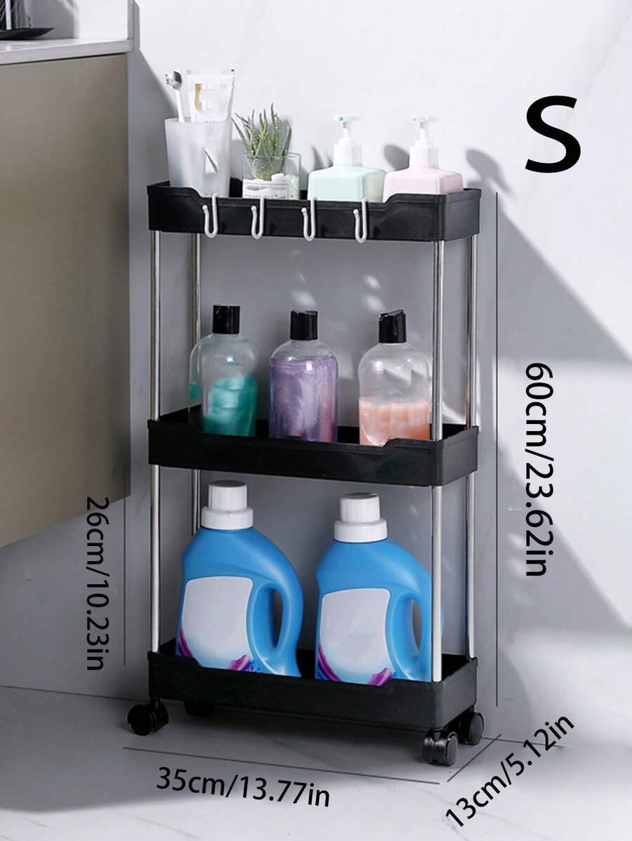1pc Floor-Standing Multi-Layered Trolley Storage Rack For Bathroom ...
