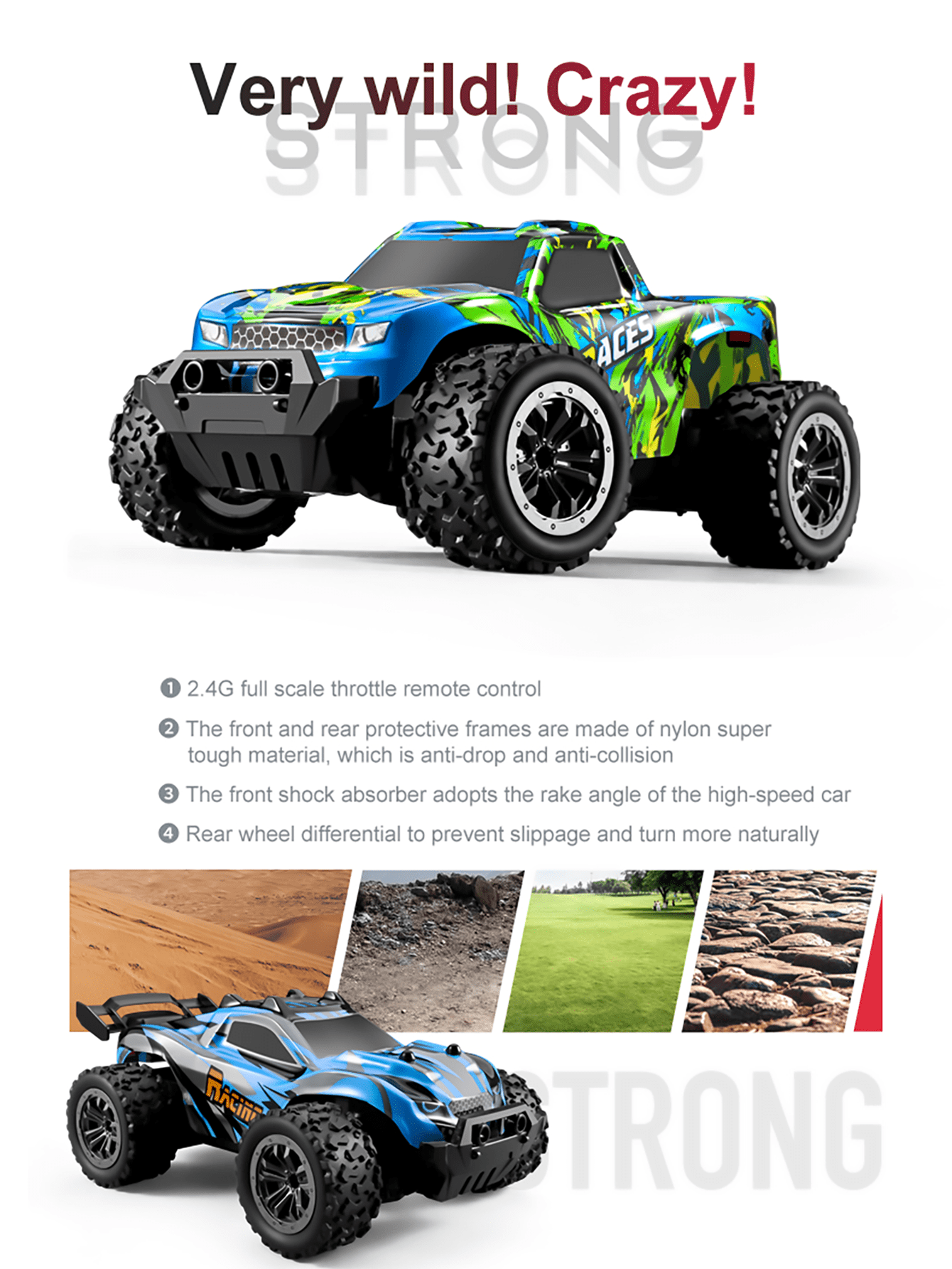 1pc 2.4ghz Remote Control High-Speed Toy Car, With Anti-Collision And ...
