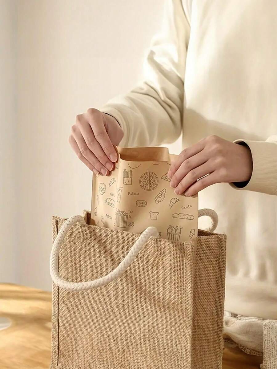 [Quantity] Pcs/Set, Grease Proof Paper Bags, Thicker Disposable Snack ...