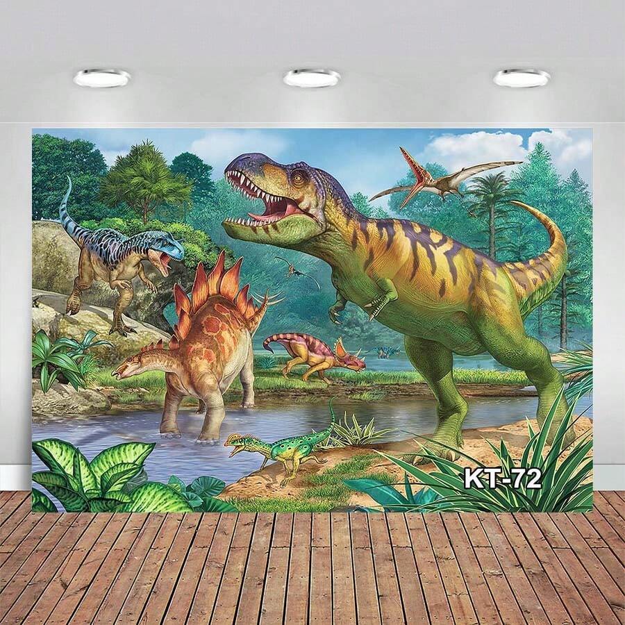 Wild Jungle Animals Dinosaur Theme Forest Boys Kids Happy Birthday ...