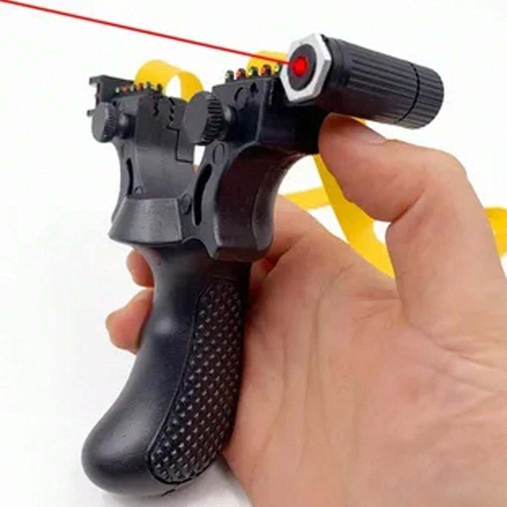 Slingshot With Aiming Light, Flat Rubber Band Outdoor Shooting ...