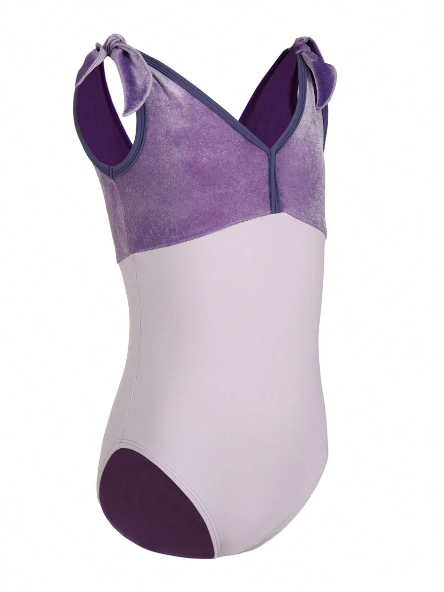 A Tween Girl Sleeveless Ballet Leotard With Bowknot Practice Dance ...
