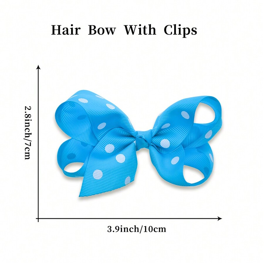 2Pcs 3.9 Inch Hair Bow Fashionable Children Hair Bows With Clips For ...
