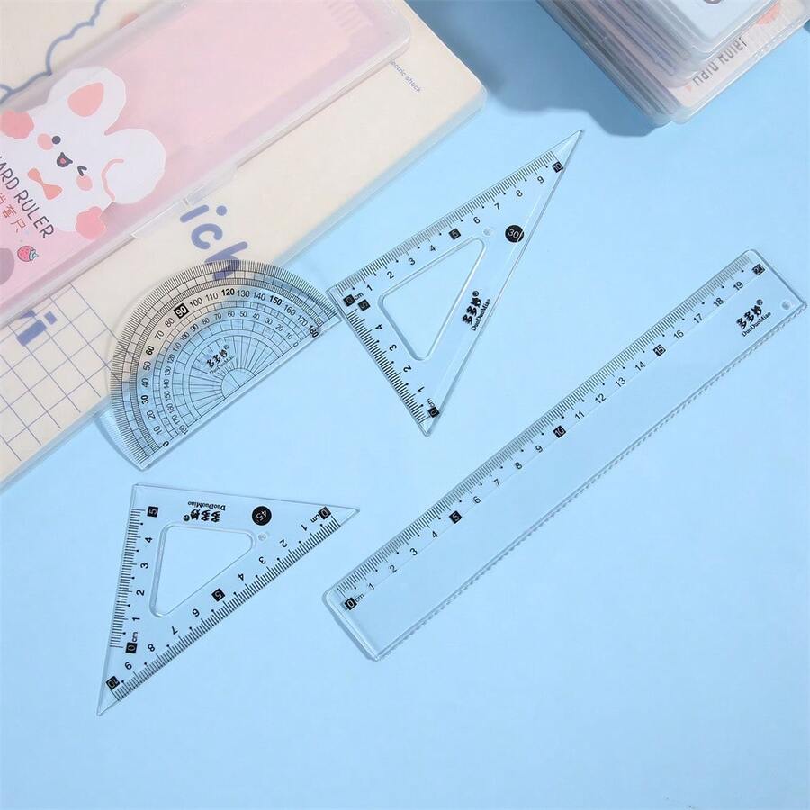 Single Pattern Cartoon Fresh Color Random Mix 20CM Box Packed Ruler Set ...