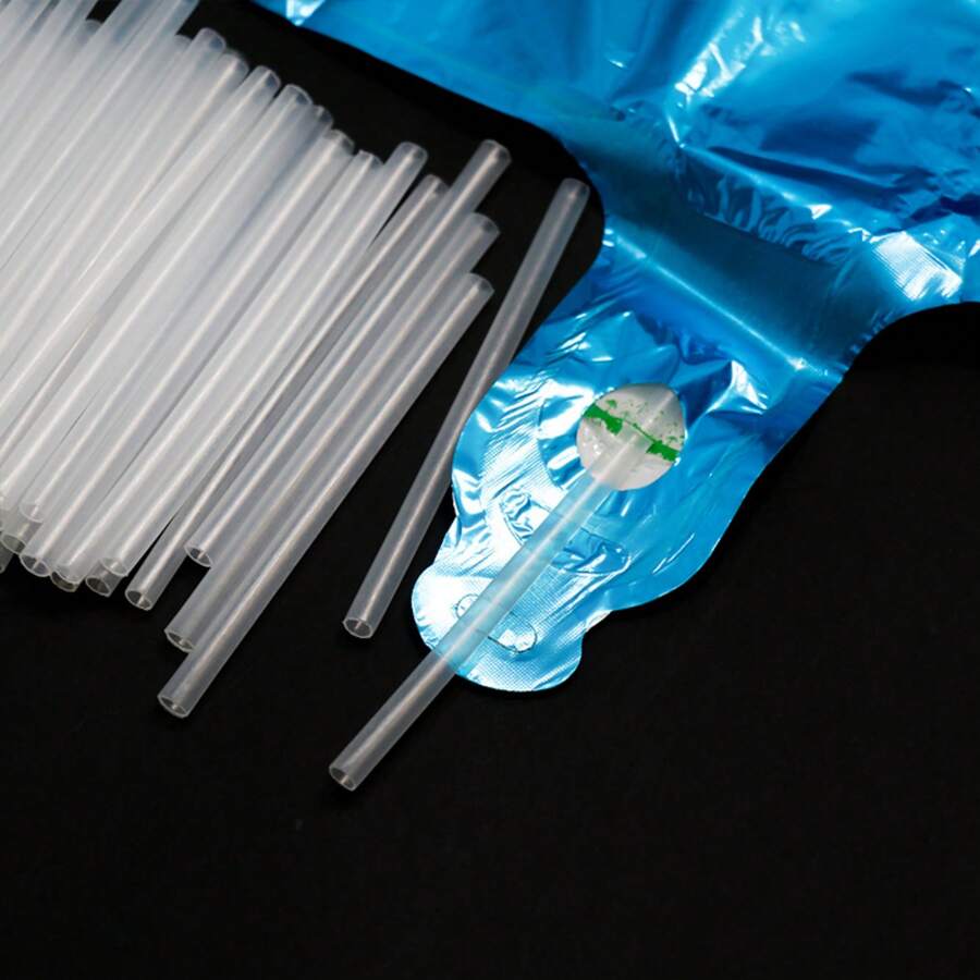 10pcs/Pack Balloon Accessories 8cm/13cm/15cm Inflation Straw Aluminum ...