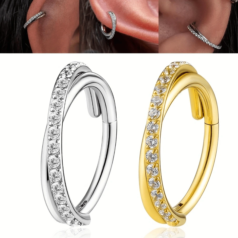 1pc 16g Helix Hoop Earring For Conch, Spiral, Tragus Piercing With ...