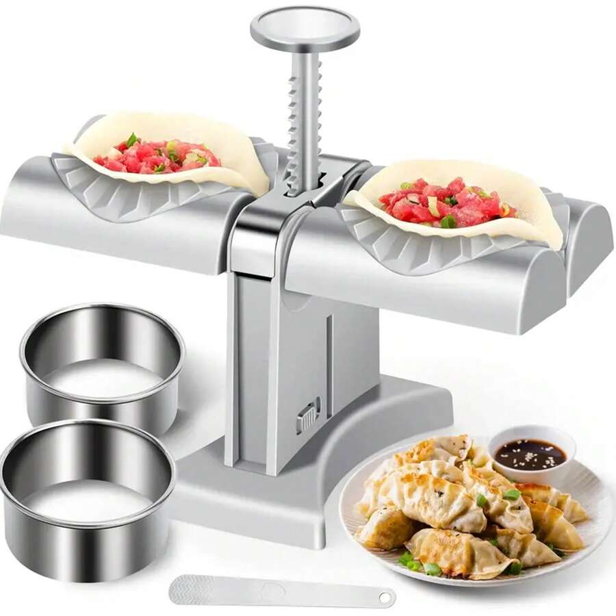 1pc Automatic Double Head Dumpling Maker With Stuffing Scoop, 2 Noodle Cutters, And 3.3 Inch ...