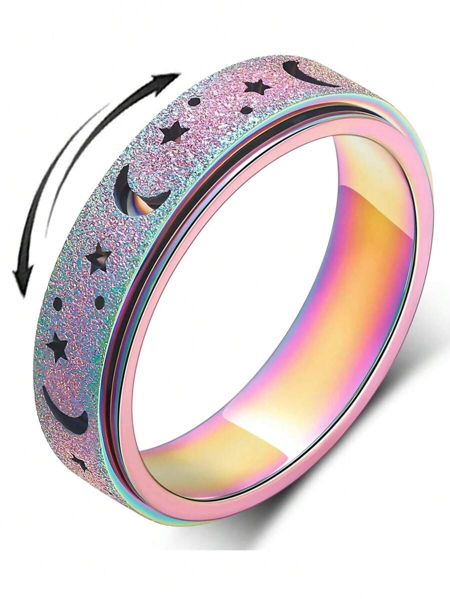 Fidget Ring Anxiety Ring For Boys Girls Stainless Steel Spinner Ring ...