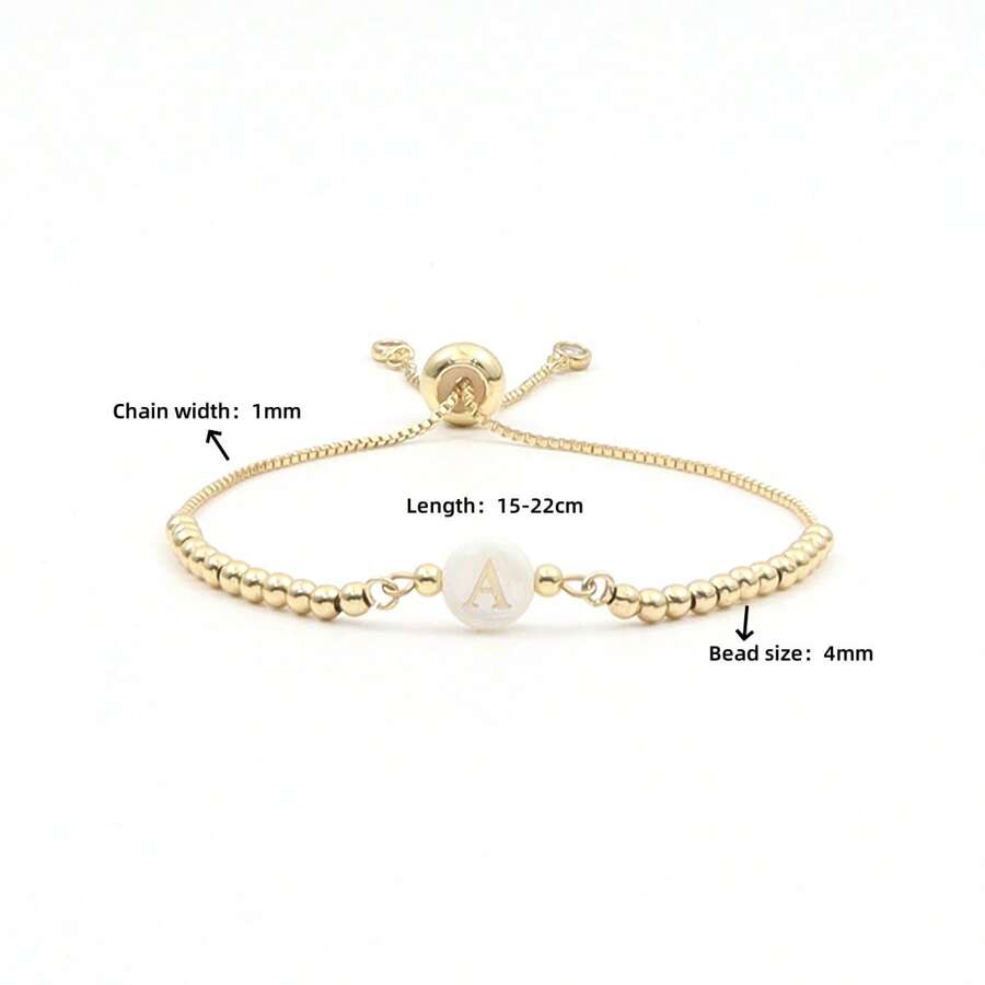 Vintage Shell Initial Letter Women Bracelet New Simple Adjustable Chain Bracelet For Women | SHEIN