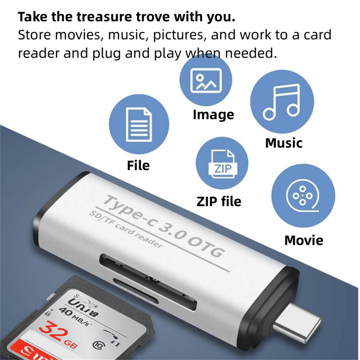 ADS-103 OTG Type C SD TF Card Reader USB 3.0 Type C To USB OTG Adapter ...