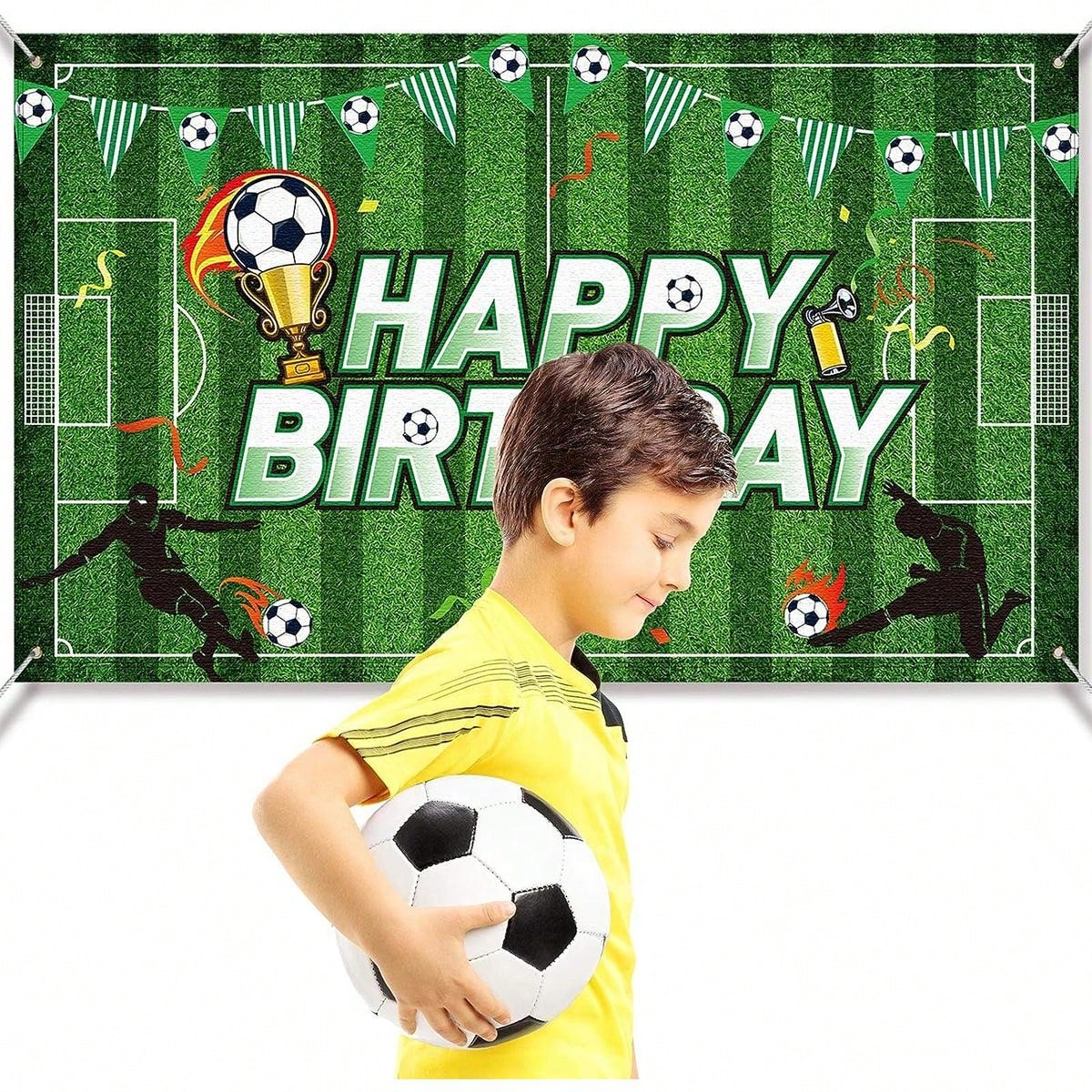 Soccer Birthday Party Backdrop Soccer Field Photography Background ...
