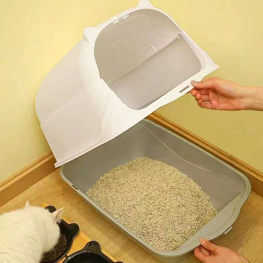 Large Size Fully Enclosed Cat Litter Box With Door & Odor Separation ...