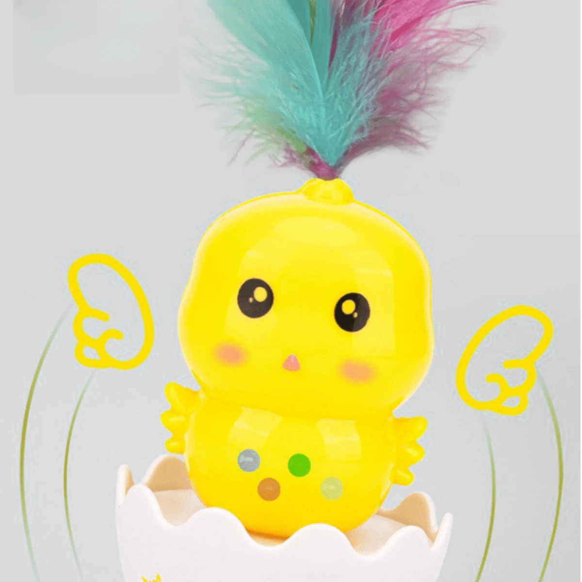 1pc Yellow Interactive Cat Toy, Self-Righting Wobble Ball Colorful ...