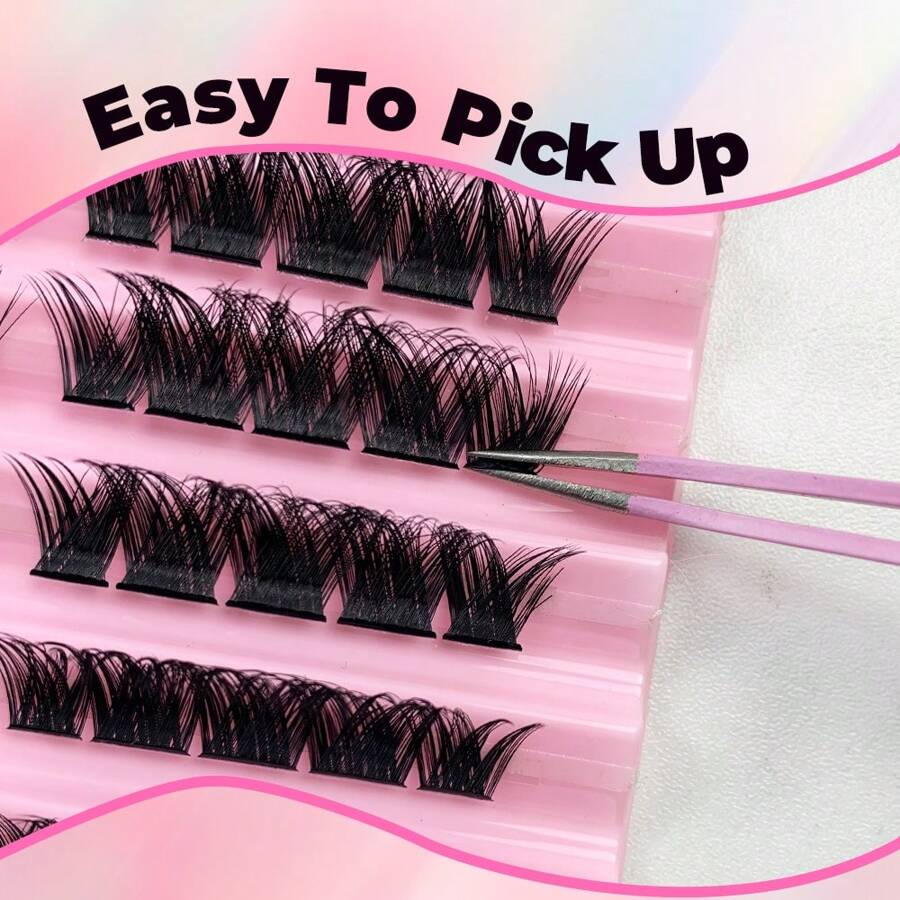 Diy Lash Extensions Natural Graft Eyelash Kit D Curl Individual Fluffy ...