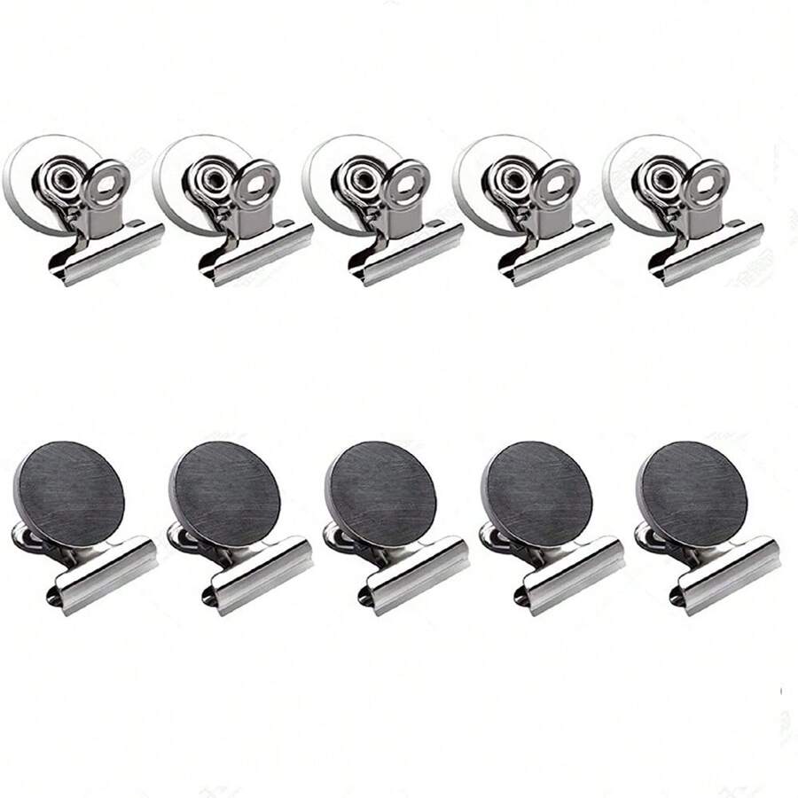 10pcs Strong Refrigerator Magnet Clips, Round Magnetic Clips, Metal ...